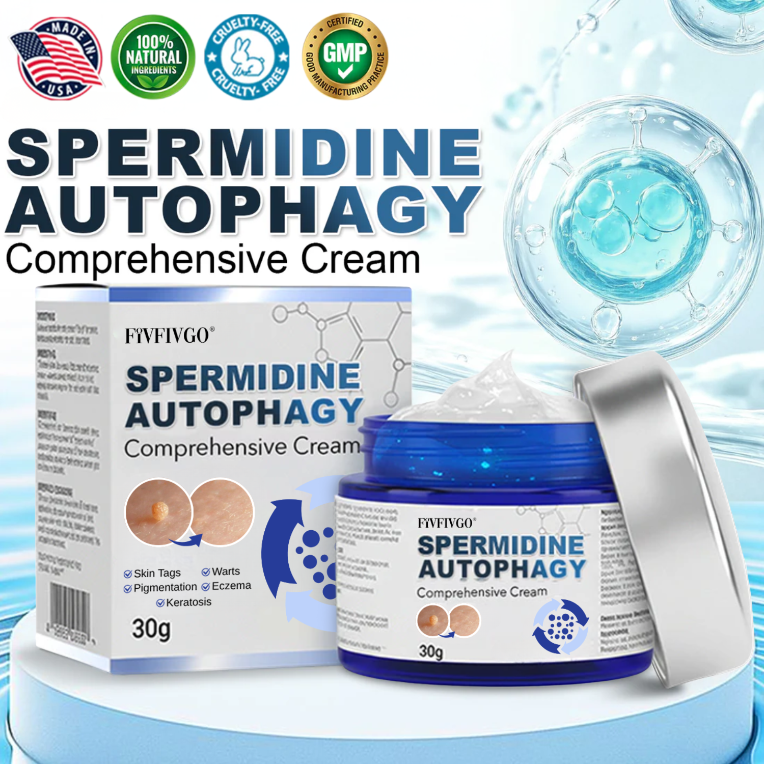 Fivfivgo® Spermidine Autophagy Comprehensive Cream (Treats Skin Tags ...