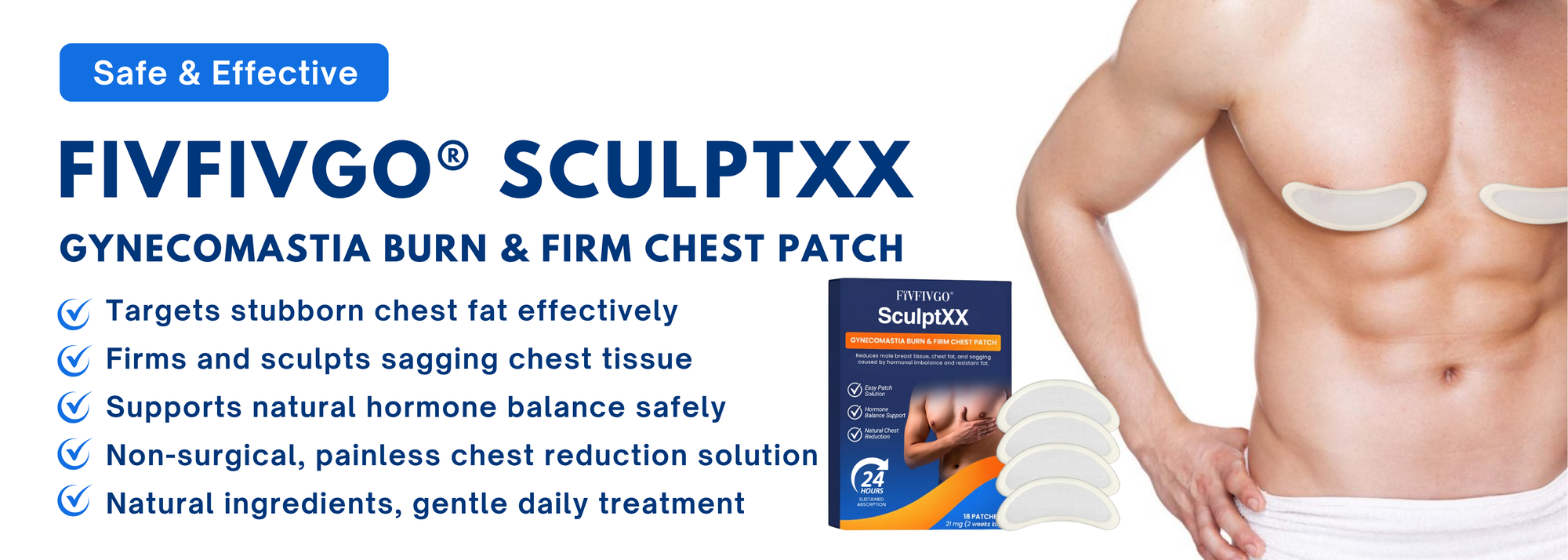 Fivfivgo® SculptXX Gynecomastia Burn & Firm Chest Patch – EZFinds